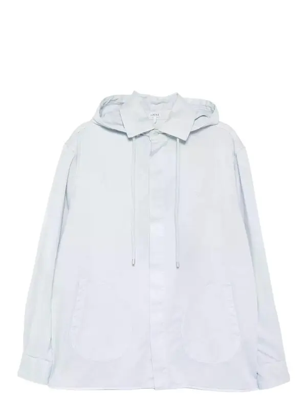 Loewe Hooded Shirt Jacket - Blue