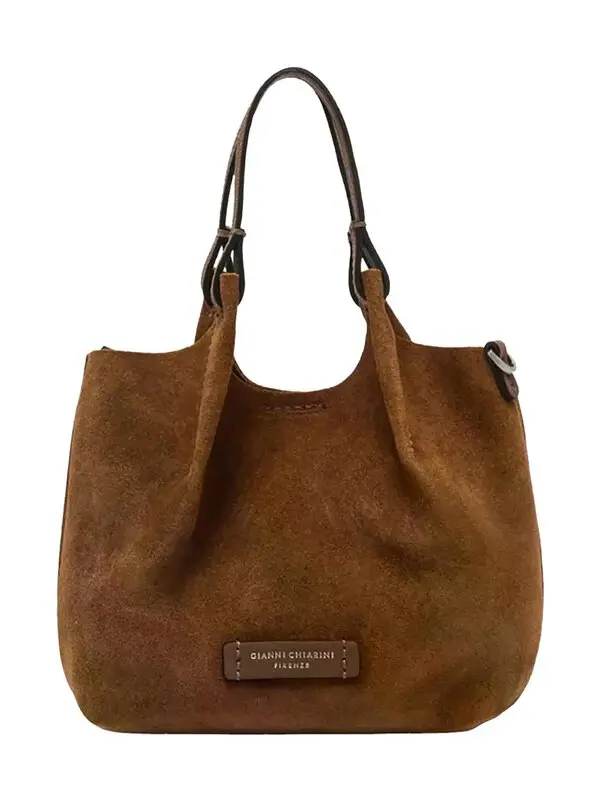 GIANNI CHIARINI Dua Suede-leather Shoulder Bag - Brown