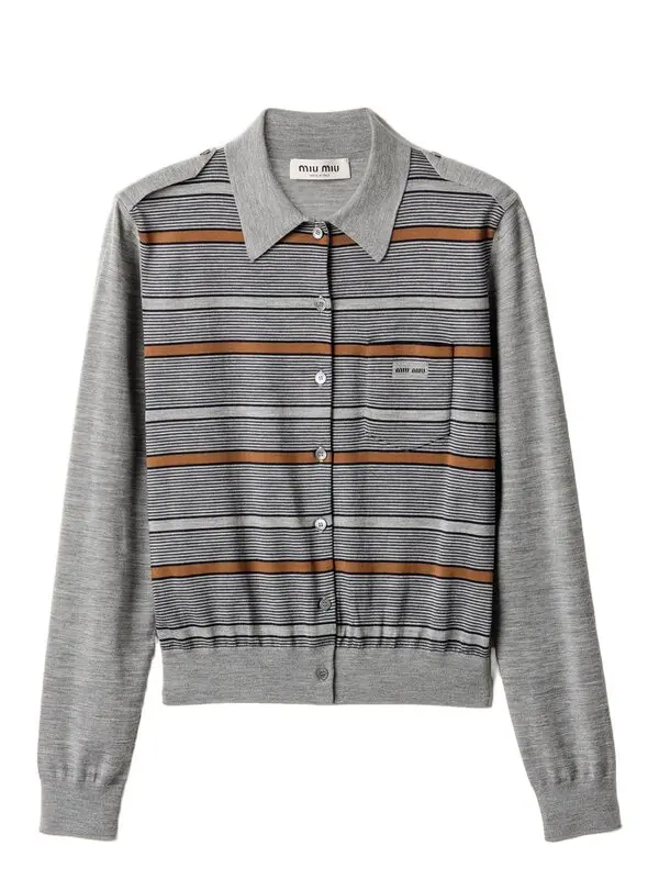 Miu Miu Wool Cardigan - Grey
