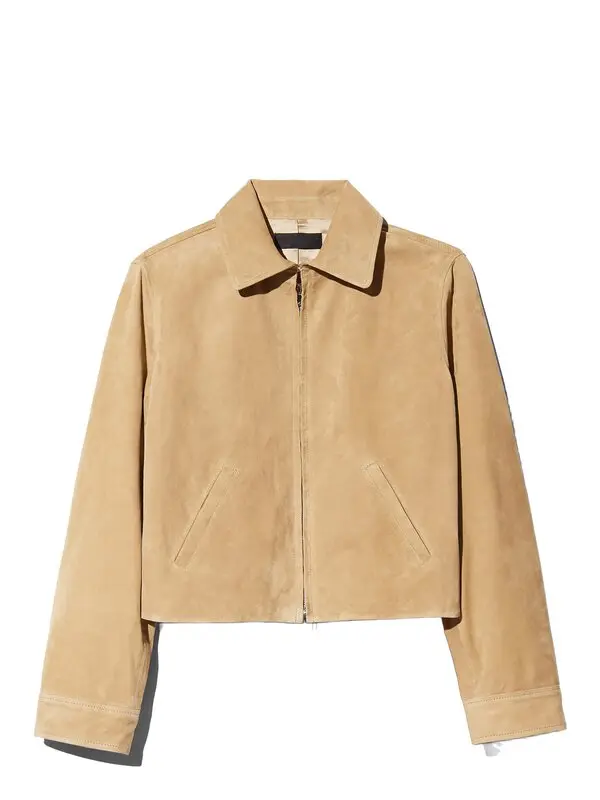 NILI LOTAN Beauvais Suede Jacket - Light Sand