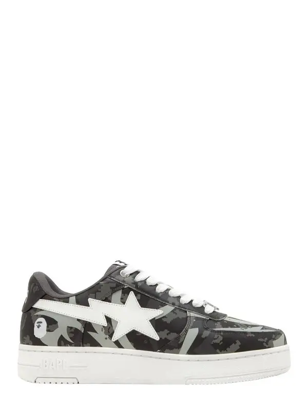 BAPE A Bathing Ape Sta Low Clot Trial Camo Sneakers - Black/grey/white