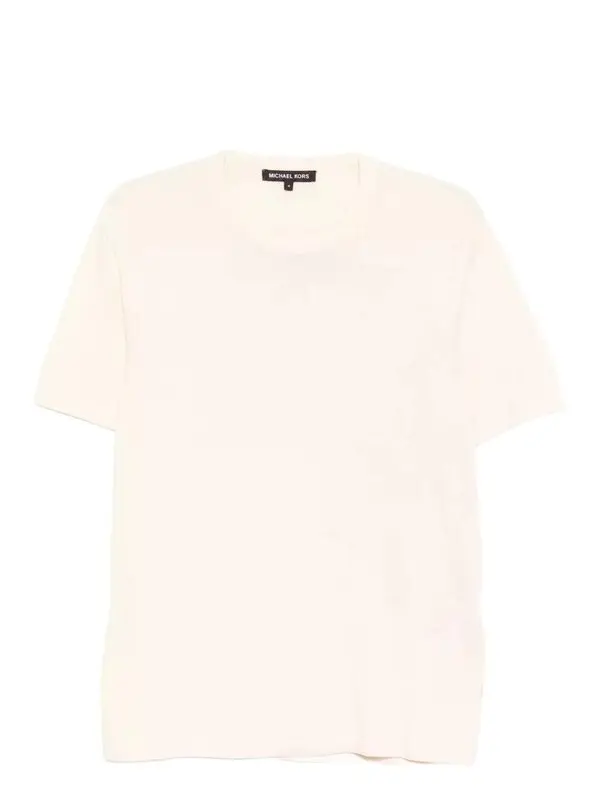 Michael Kors Cotton Knitted T-shirt - Neutrals