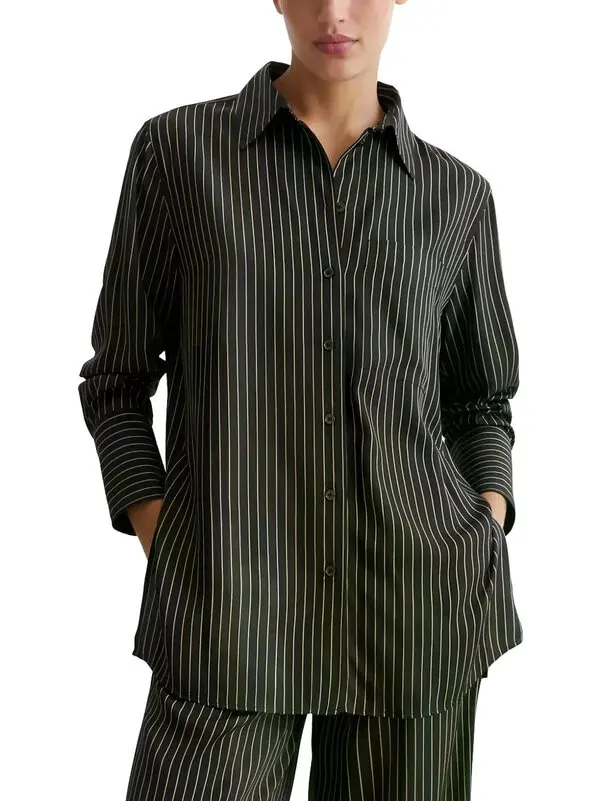 Marc O'polo Striped Button-up Shirt - Black