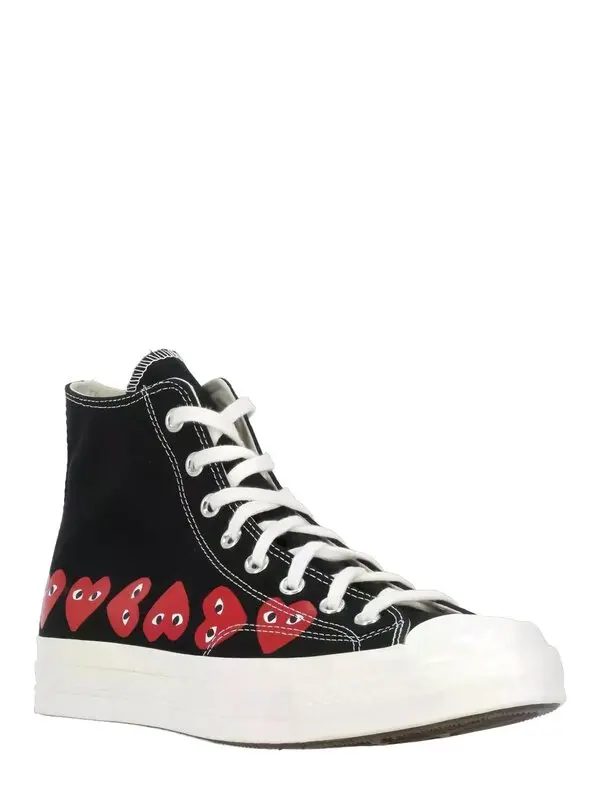 CONVERSE X COMME DES GARONS PLAY Heart-print High-top Sneakers - Black
