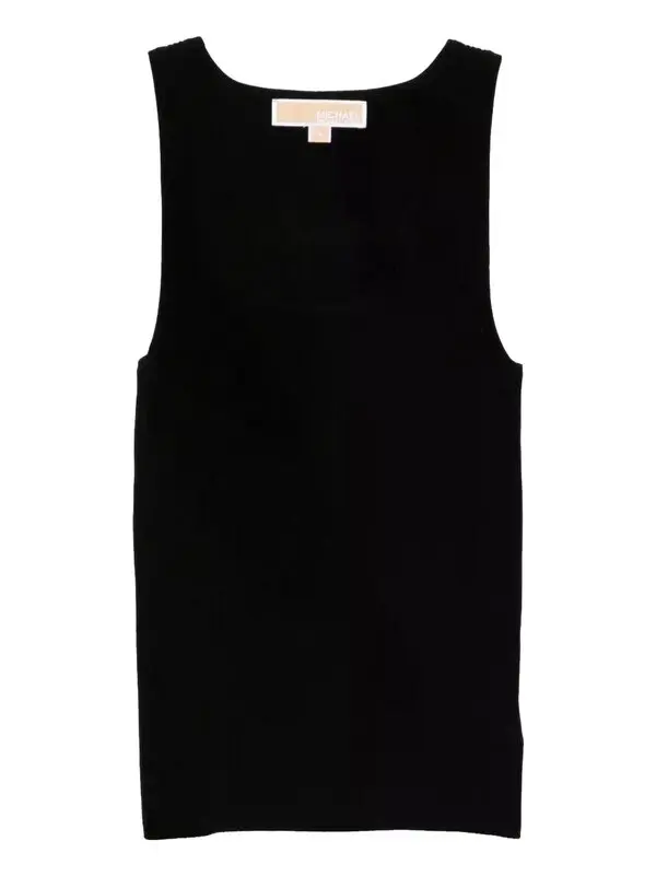 Michael Kors Ribbed Scoop-neck Tank Top - Black