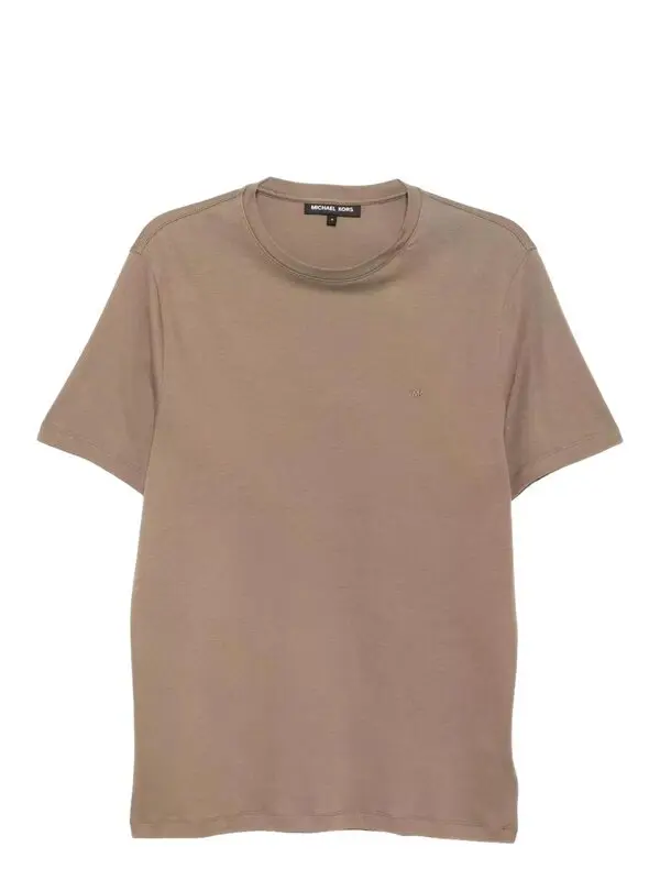 Michael Kors Embroidered-logo Cotton T-shirt - Brown