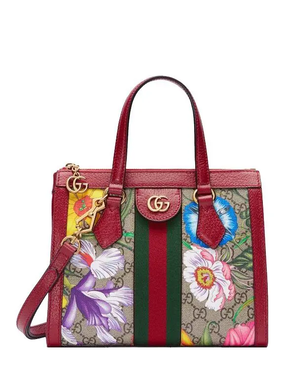 Gucci Ophidia Gg Flora Small Tote - Red