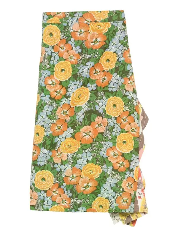 Colville Floral-print Midi Skirt - Orange