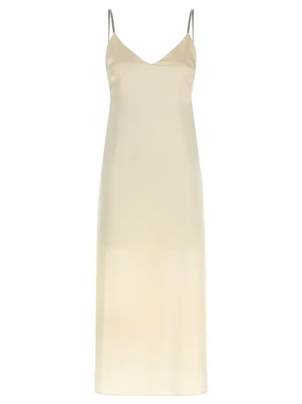 Peserico Satin Midi Dress - White
