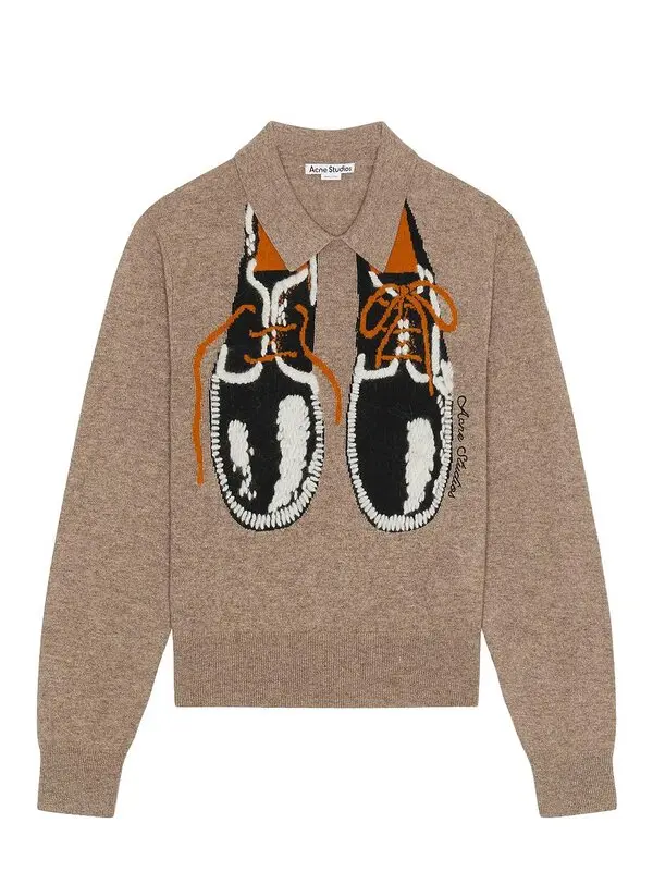 Acne Studios Klastron Shoes Sweater - Greige Melange
