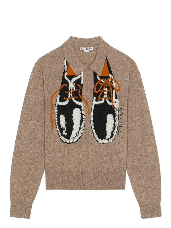 Acne Studios Klastron Shoes Sweater - Greige Melange