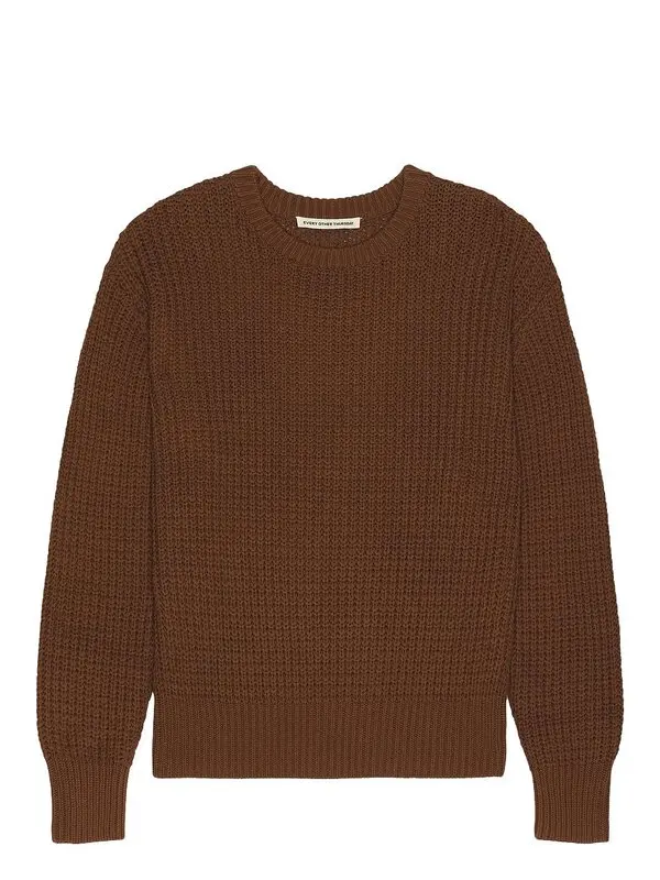 EVERY OTHER THURSDAY Fisherman Knit Sweater - Brown