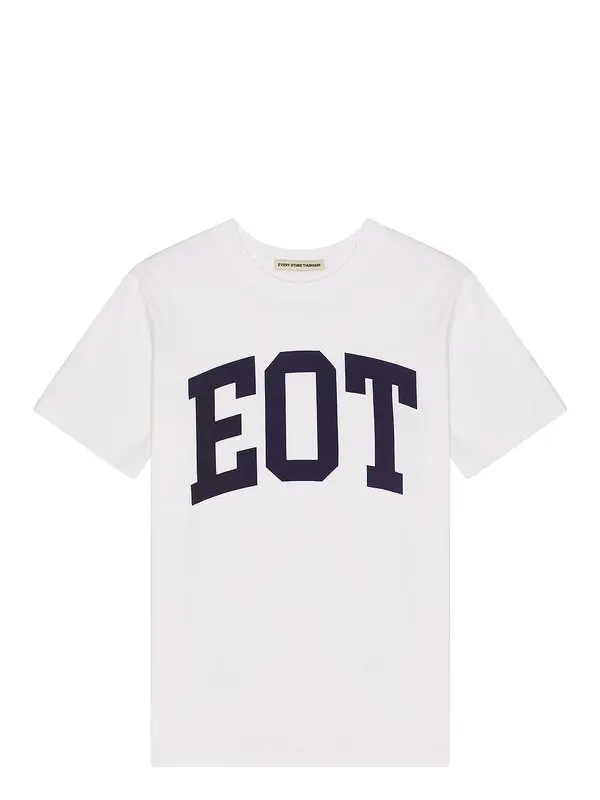 EVERY OTHER THURSDAY Garment Dyed Collegiate Logo Tee - White
