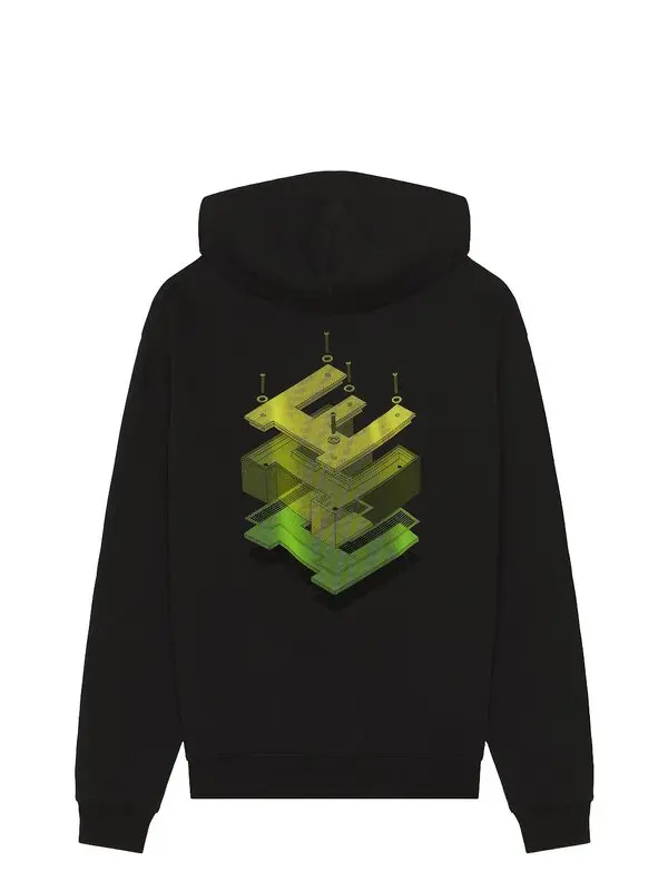 ETAI LA 3d Print Mechanical E Hoodie - Black