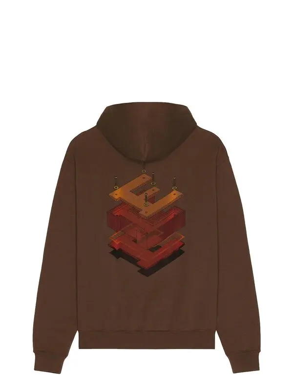 ETAI LA 3d Print Mechanical E Hoodie - Brown