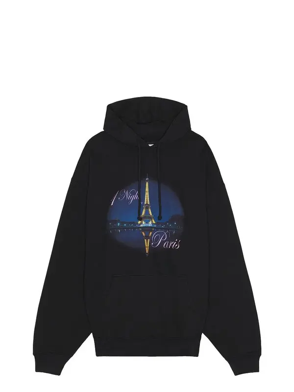 Vetements Night In Paris Oversized Hoodie - Washed Black