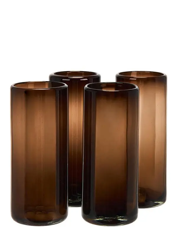 VERVE CULTURE Set Of 4 Tamarind Highball Glass - Brown