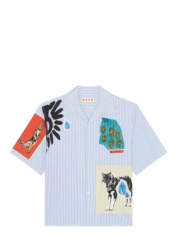 Marni Shirt In Blue - Iris Blue