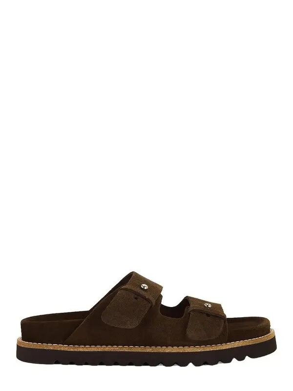 Jenni Kayne Suede Hutton Slide Sandal - Chocolate