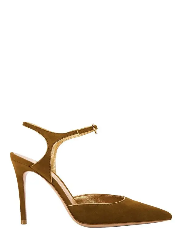 GIANVITO ROSSI Ankle Strap Pump - Dorado & Mekong