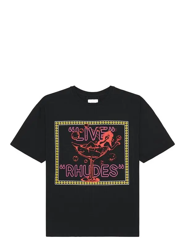 Rhude Live Rhudes Tee In Black - Vintage Black