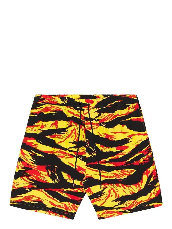 TAKAHIROMIYASHITA THESOLOIST. Tiger Camouflage Hawaiian Shorts - Yellow & Black