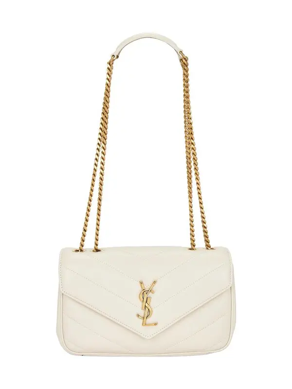 Saint Laurent Small Loulou Chain Bag - Crema Soft