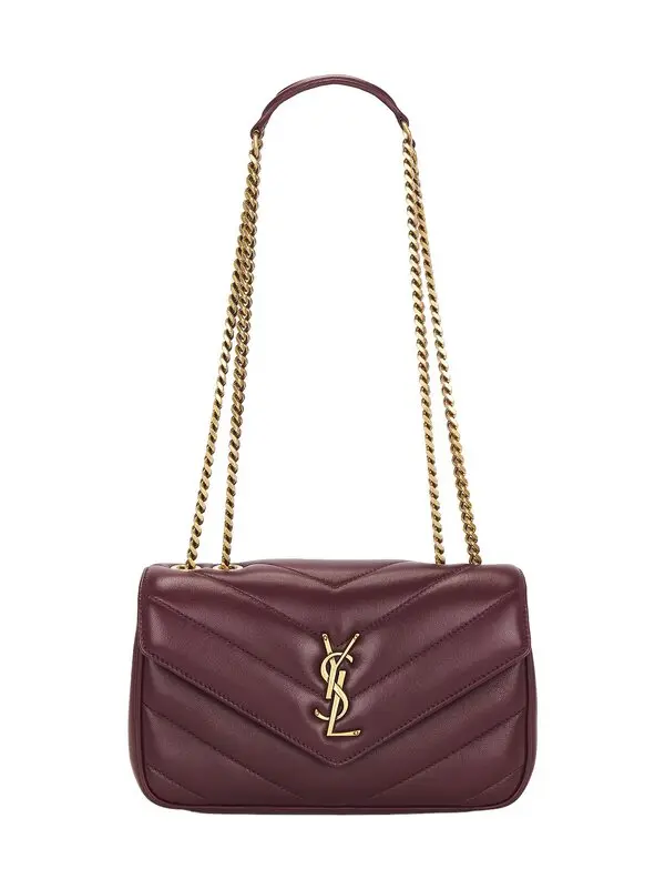 Saint Laurent Small Loulou Chain Bag - Light Hot Wine