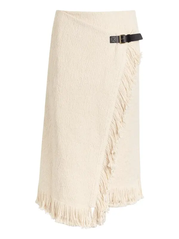 Isabel Marant Cotton And Linen-blend Midi Wrap Skirt - Ecru