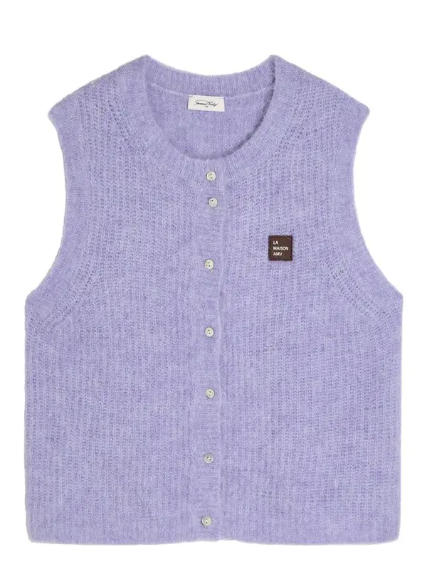 American Vintage Ribbed Knitted Vest - Purple