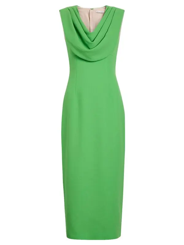 EMILIA WICKSTEAD Yuri Draped Crepe Midi Dress - Green