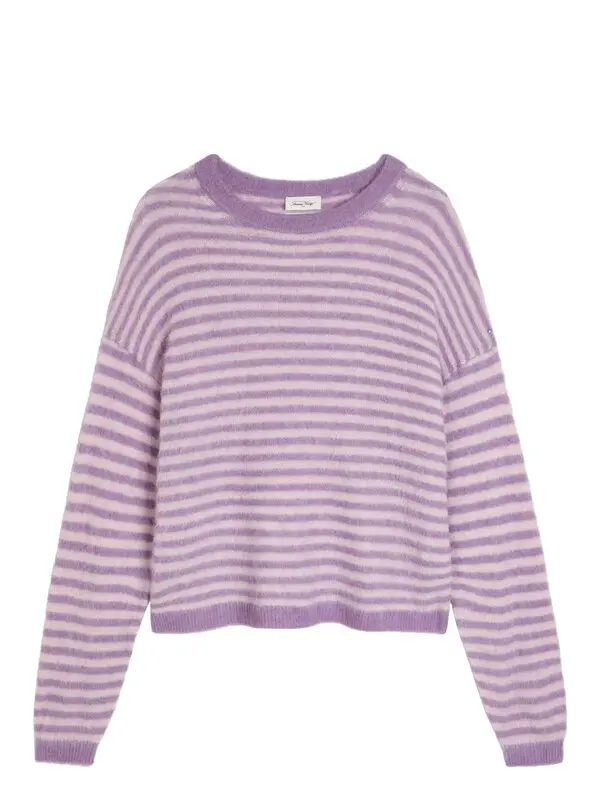 American Vintage Brushed-knit Striped Jumper - Purple