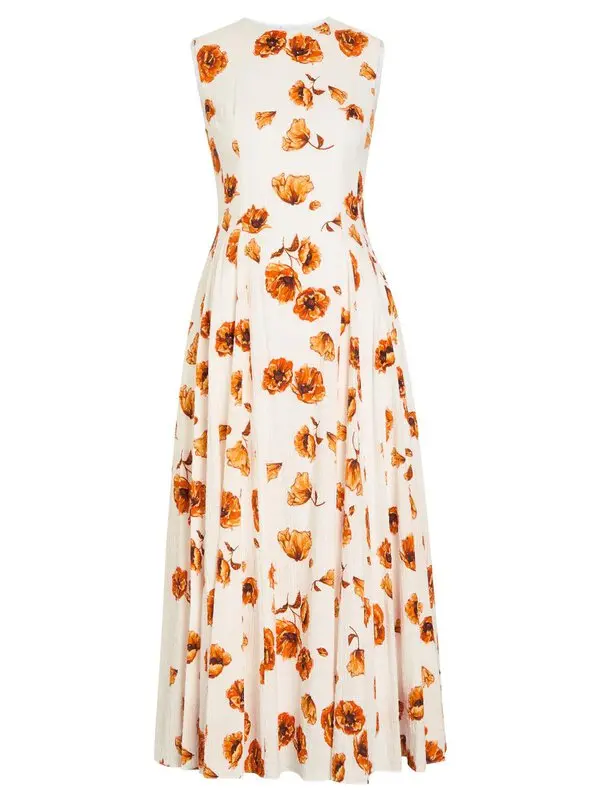 EMILIA WICKSTEAD Chelsea Floral-print Seersucker Midi Dress - Multi Floral