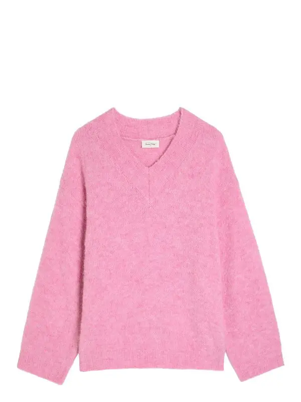 American Vintage Brushed-knit V-neck Jumper - Pink