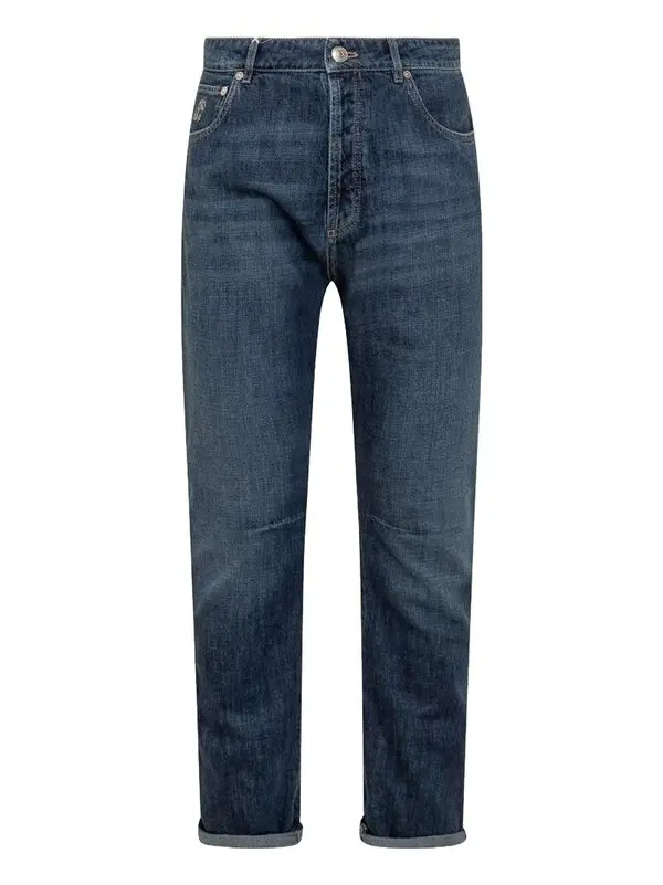 Brunello Cucinelli Washed Denim Jeans - Blue
