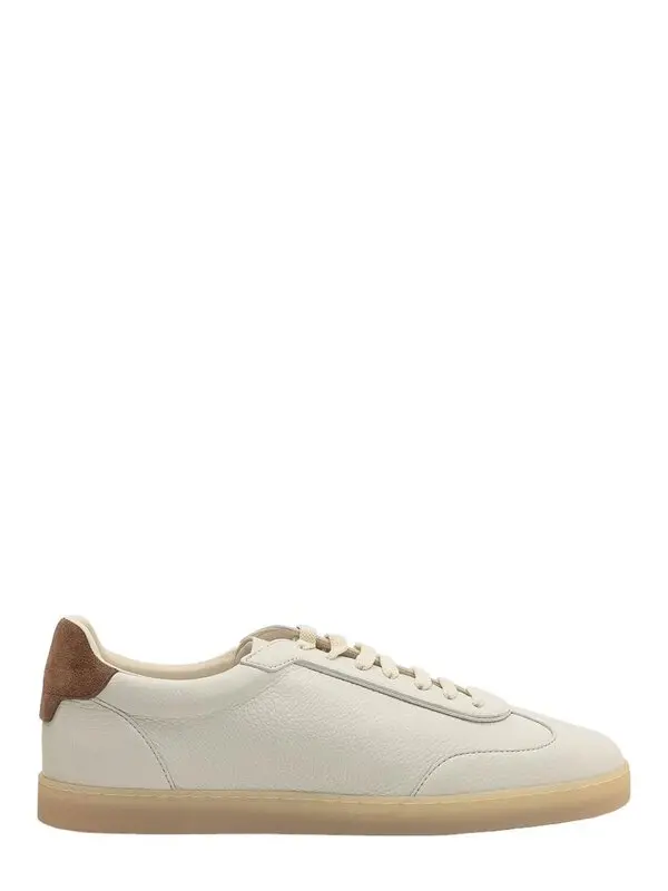 Brunello Cucinelli Grained Leather Sneakers - White