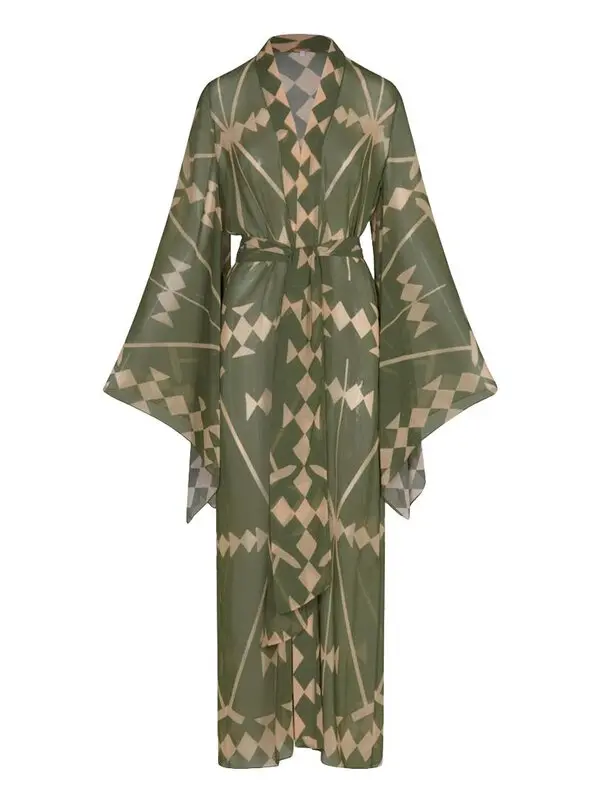 Johanna Ortiz Belted Kimono - Green