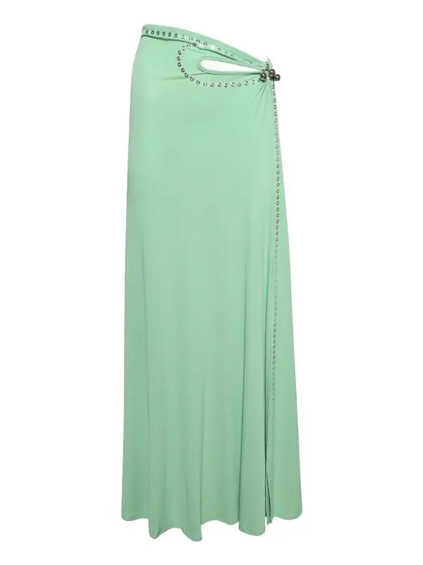 Rabanne Long Slinky Skirt - Green