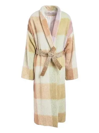 ALYSI Belted Brushed Felt Coat - Beige