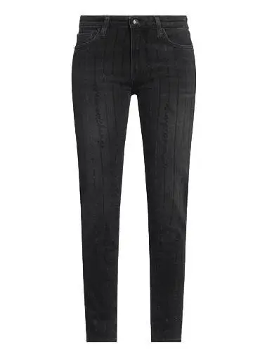 Armani Exchange Tapered Jeans With Logo And Crystal Embellishments - Black