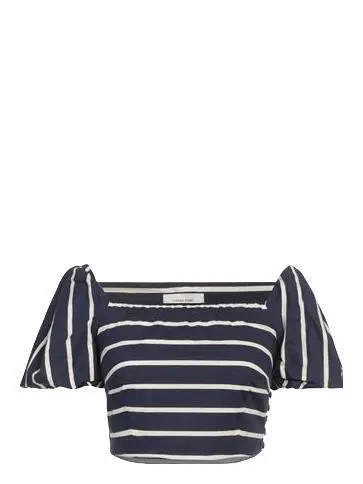 Liviana Conti Off-the-shoulder Striped Top - Navy