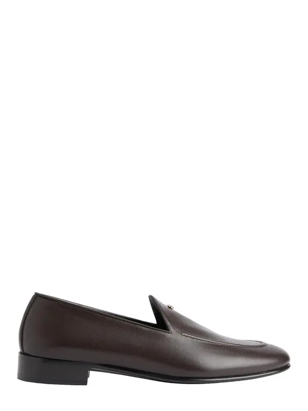 GIUSEPPE ZANOTTI Leather Trimmed Loafers - Purple