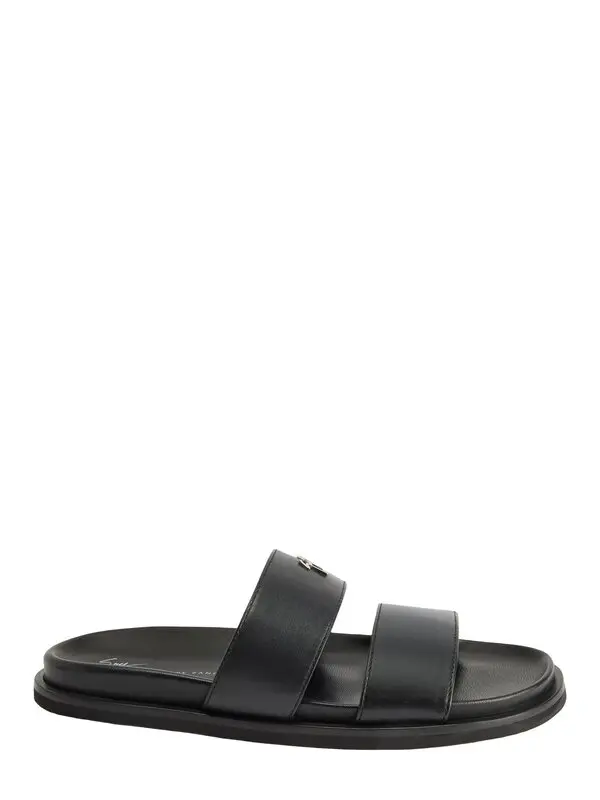 GIUSEPPE ZANOTTI Leather Double-band Sandals - Black
