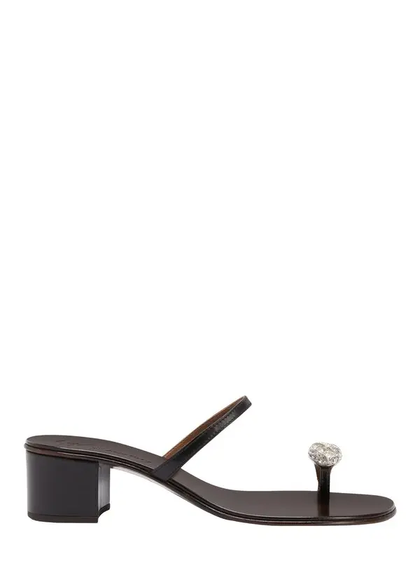 GIUSEPPE ZANOTTI Icon Ring 40 Thong Sandals - Black