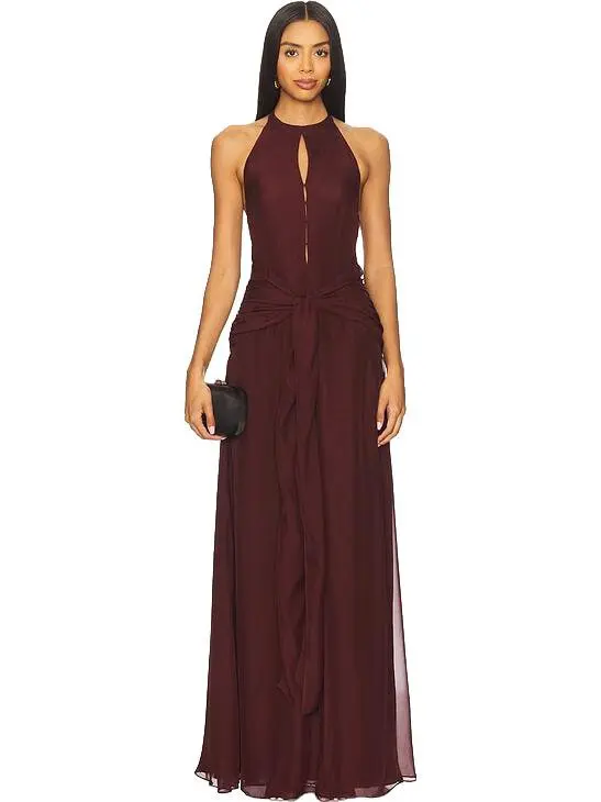 Azeeza Avya Gown - Wine
