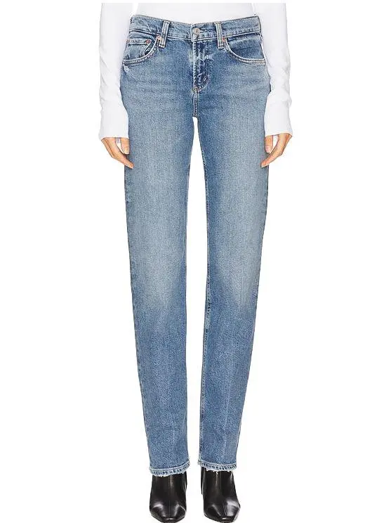 AGOLDE Low Rise Slim Jeans In Medium Wash Denim - Denim-medium