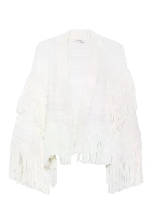 Dorothee Schumacher Fringe-detail Wool Cardigan - Neutrals
