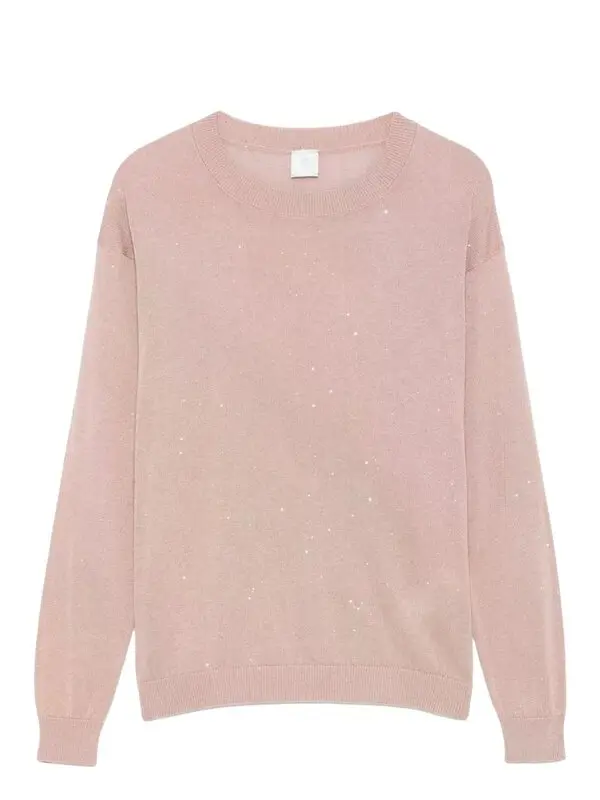 Eleventy Sequin-embellished Round-neck Sweater - Pink