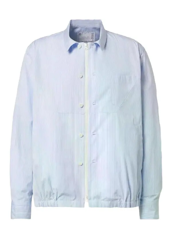 Sacai Striped Poplin Jacket - Blue