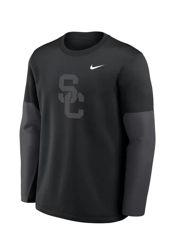 Nike Usc Sideline Coach Therma-fit College Long-sleeve T-shirt - Black